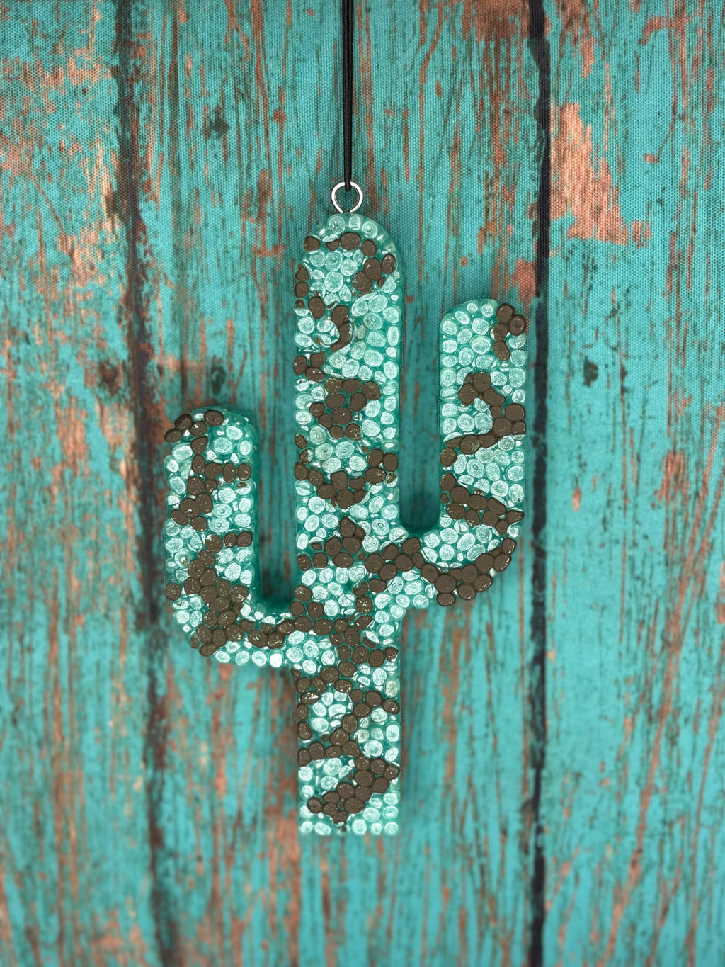 Cow Print Cactus – Turquoise & Bulls